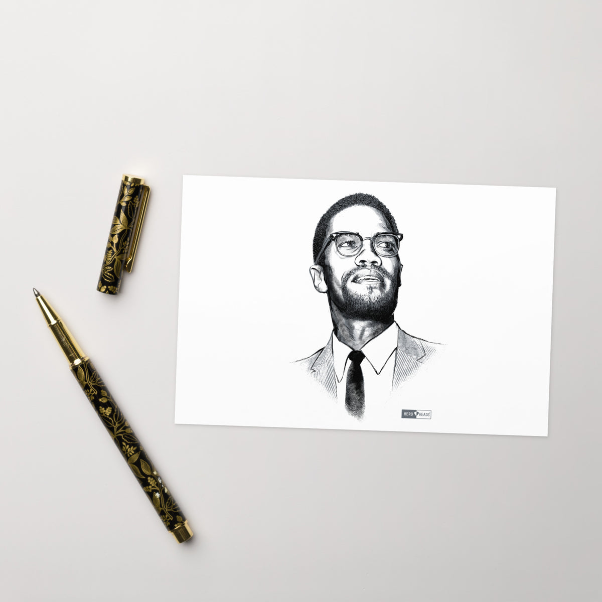 Malcolm X - Greeting card – Hero Heads ® Clothing